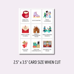 Kids Printable Christmas Activity Cards, Christmas Activities, Advent ...
