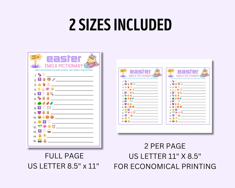 Easter Emoji Pictionary Game: Family Easter Activity (printable PDF) - Etsy