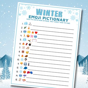 Winter Emoji Pictionary Game: Printable Christmas Activity (PDF) - Etsy
