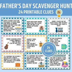 Father's Day Scavenger Hunt Clues | Father's Day Scavenger Hunt Cards丨 ...