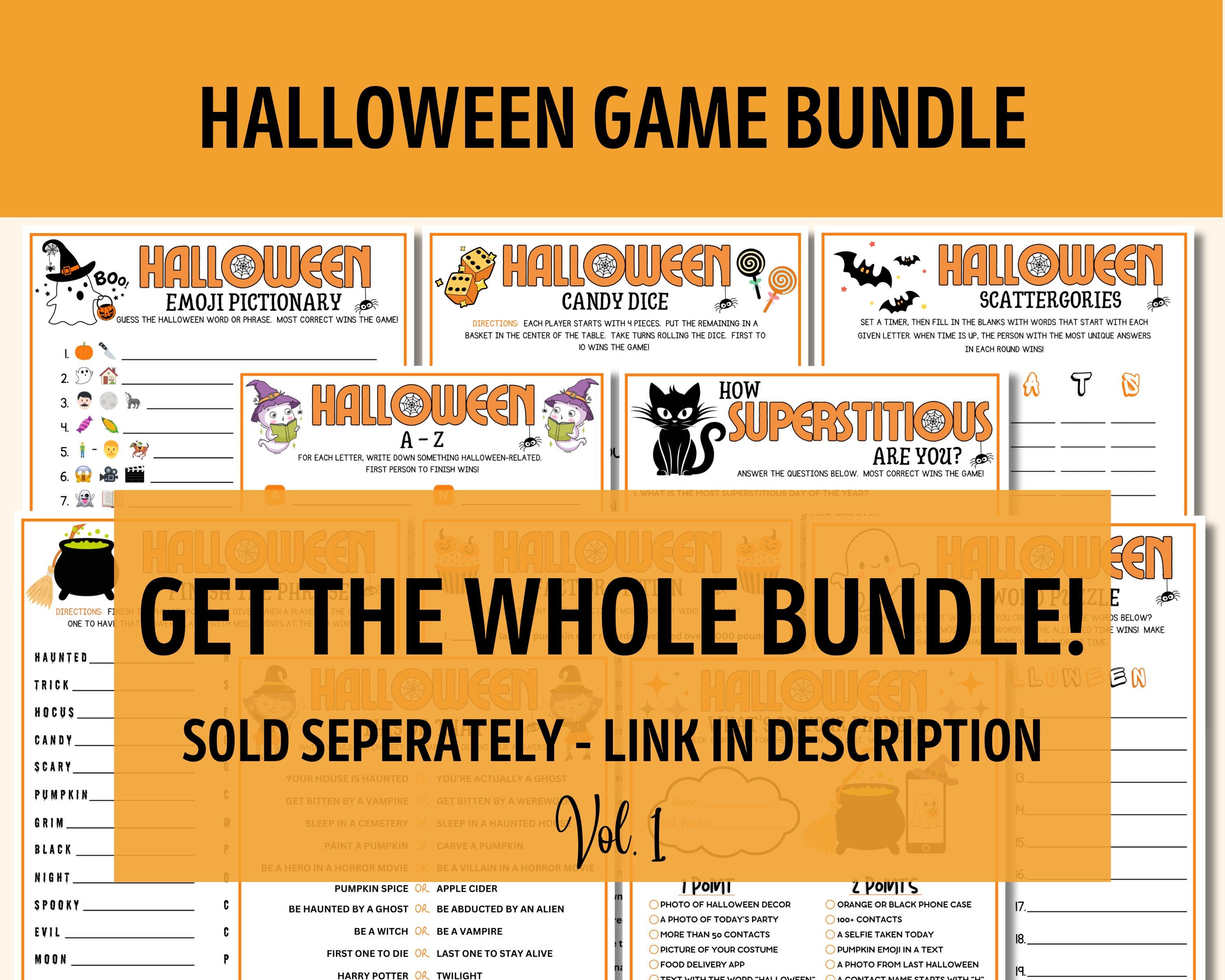 Halloween Dice Game | Printable Halloween Game | Halloween Game for ...
