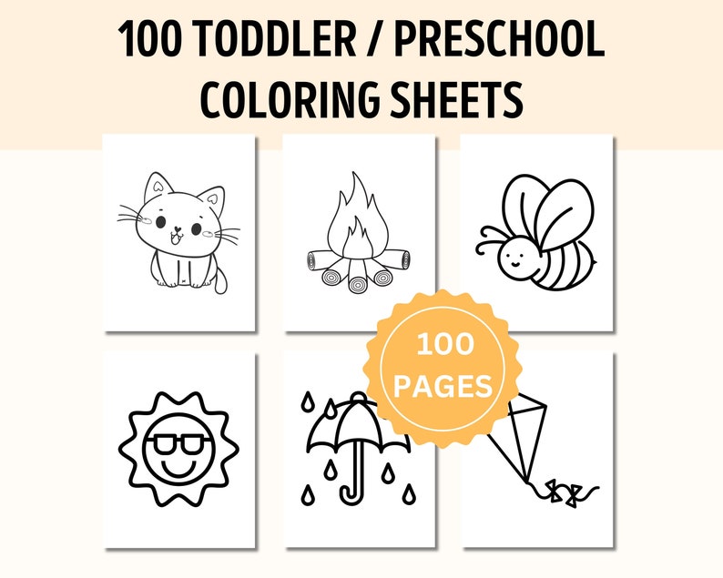 100 Printable Preschool Coloring Toddler Coloring Toddler - Etsy