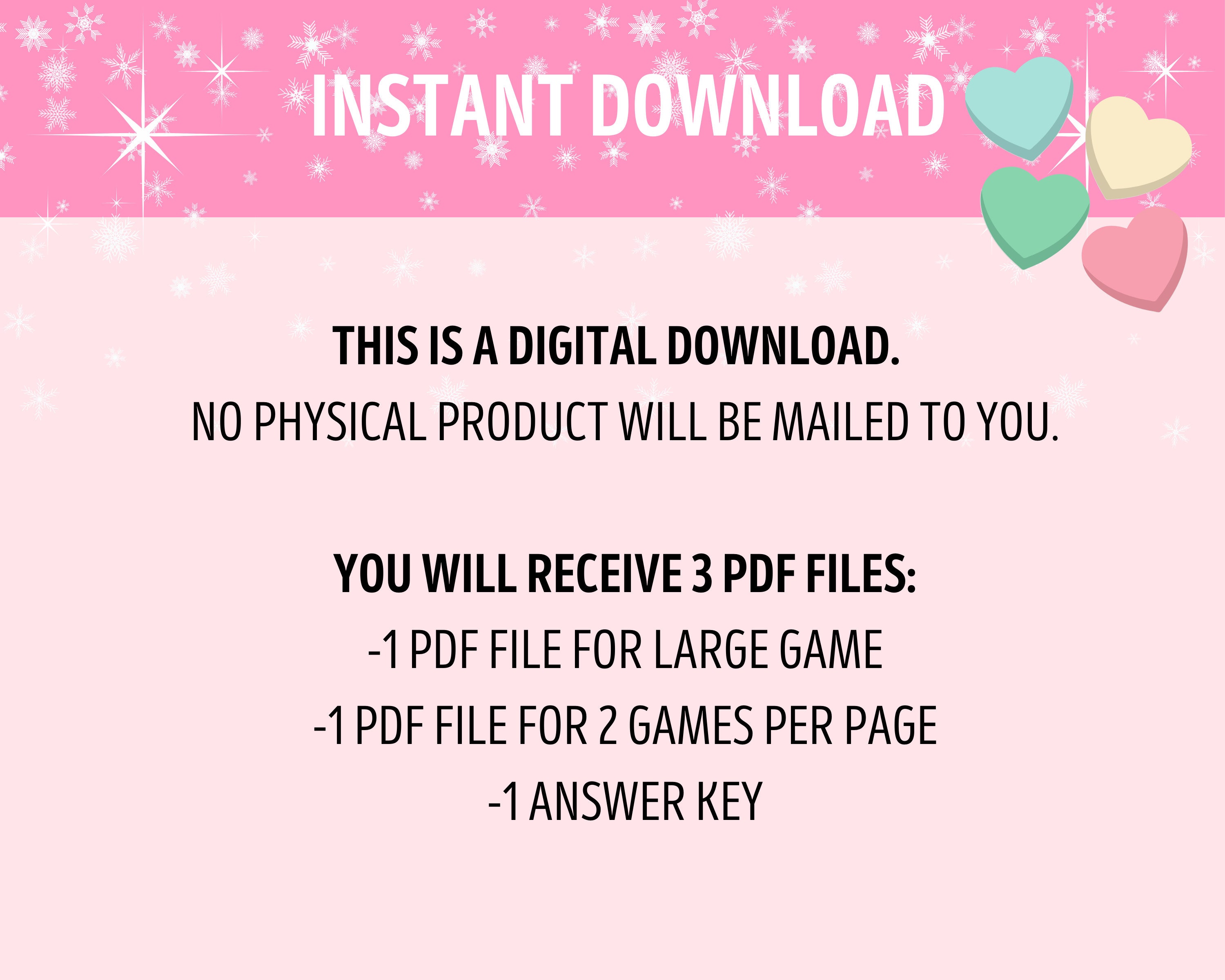 Valentine's Candy Match Game Printable Valentine Games Digital Download ...