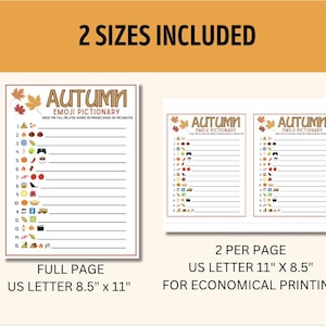 Fall Emoji Pictionary Game: Printable Autumn Activity (PDF) - Etsy
