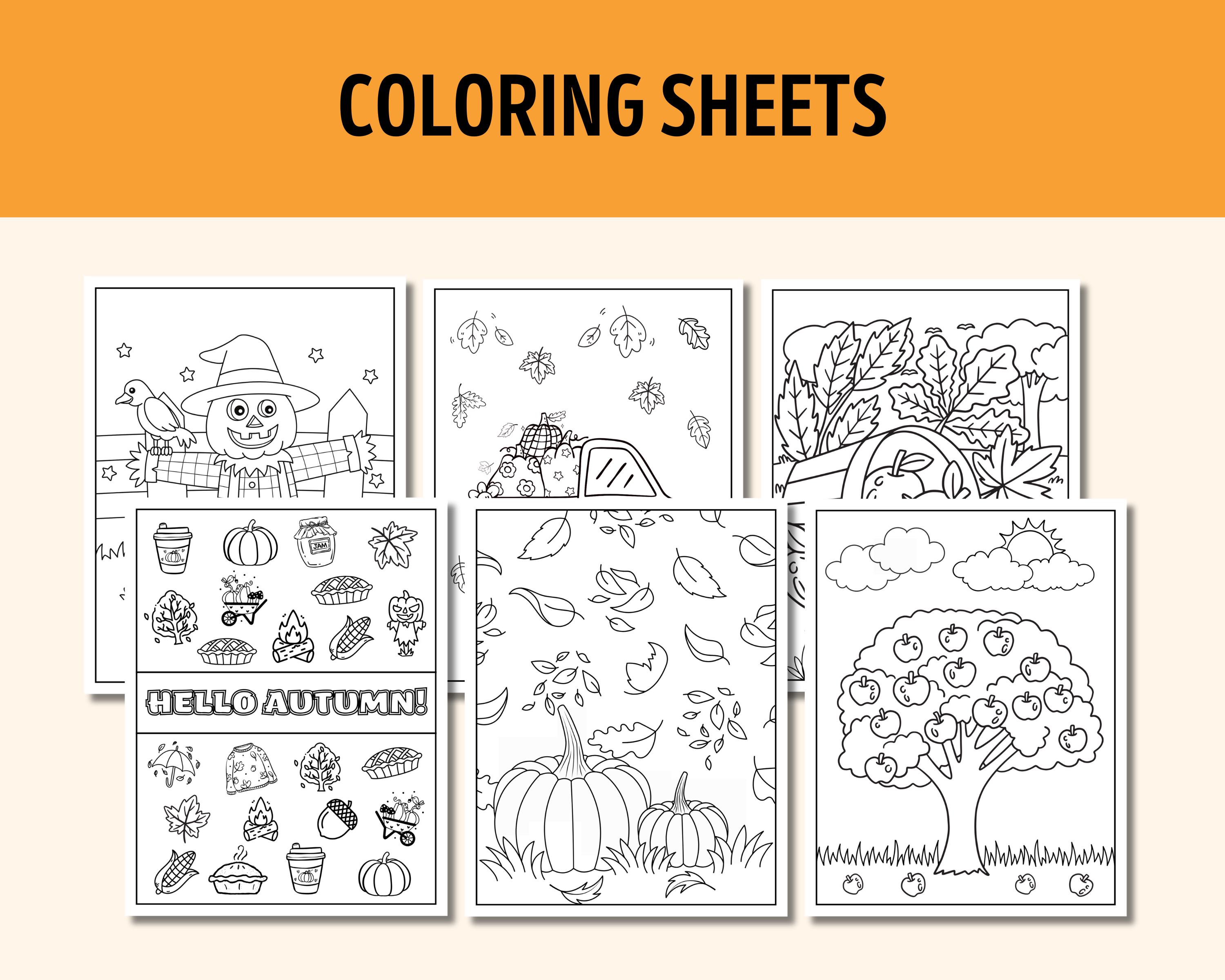 Kids Fall Activity Bundle: Autumn Games & Coloring Pages (digital ...