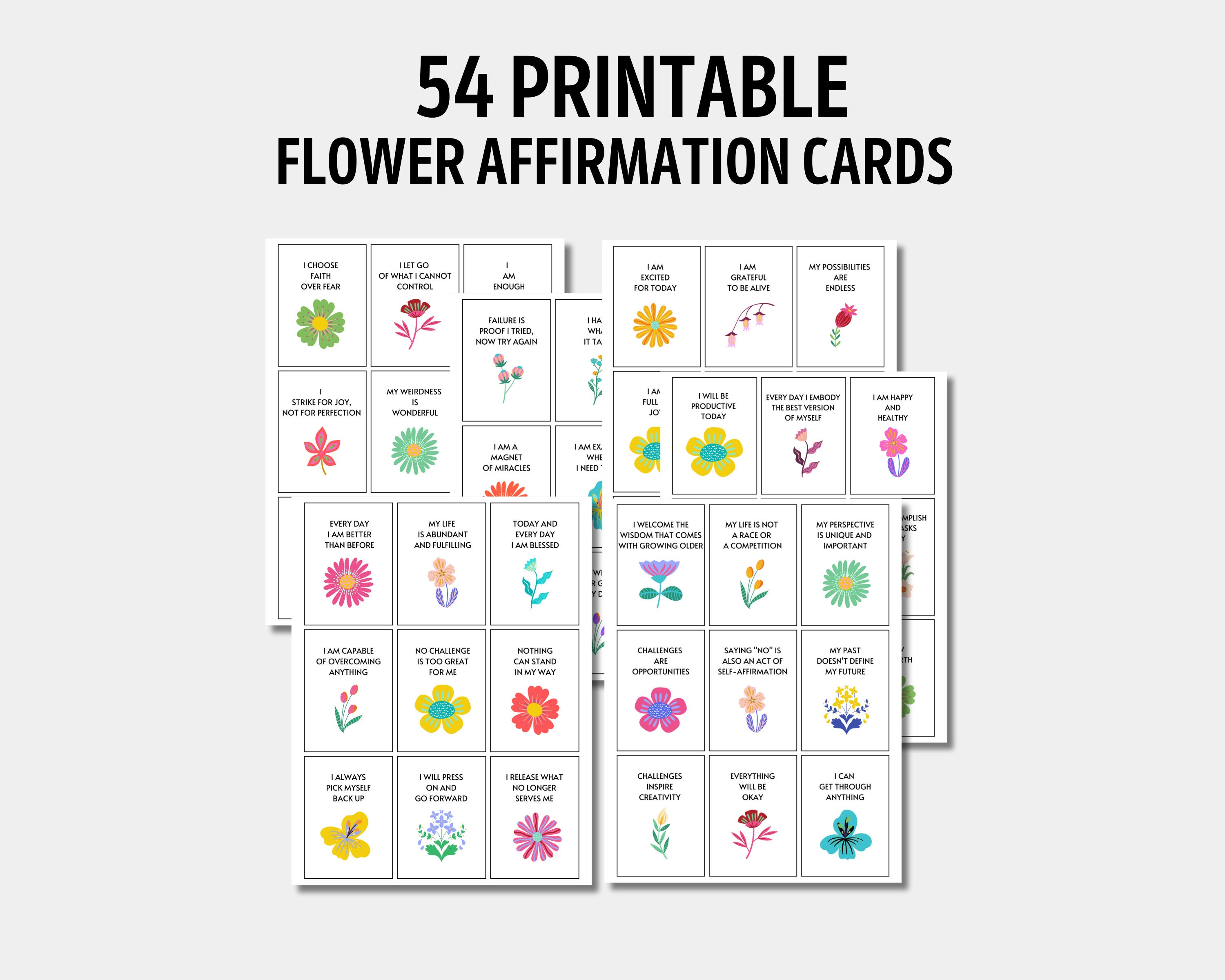 54 Printable Positive Affirmation Cards, Motivational Affirmation Cards ...
