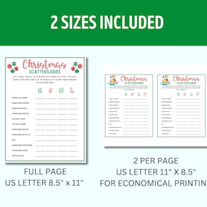 Christmas Scattergories Game: Printable Family Activity (digital ...