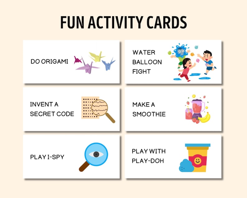 120 Kids' Activity Cards: Printable Boredom Busters - Etsy