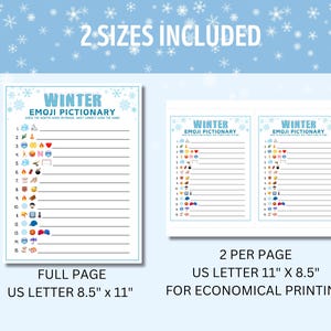 Winter Emoji Pictionary Game: Printable Christmas Activity (PDF) - Etsy