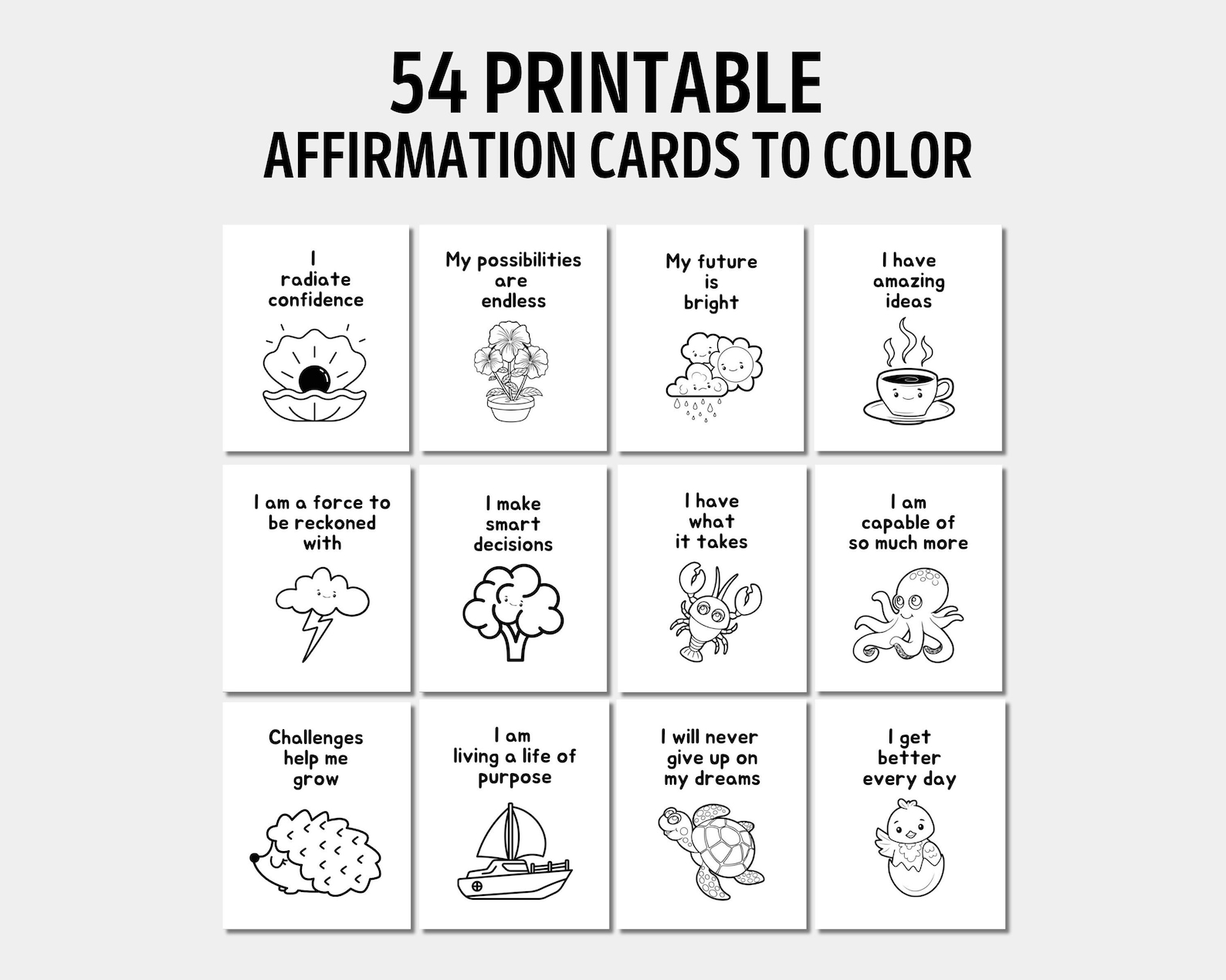 Positive Affirmation Printable Cards | Kids Affirmation Cards ...