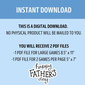 Father's Day Scattergories Game Printable Digital Download Family ...