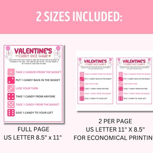 Valentine's Candy Dice Game: Family Fun (printable) - Etsy