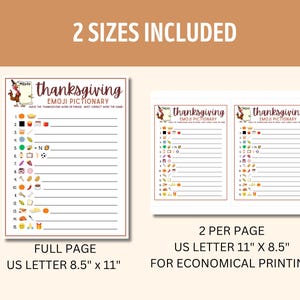 Thanksgiving Emoji Pictionary Game: Printable Family Fun Game for Kids ...