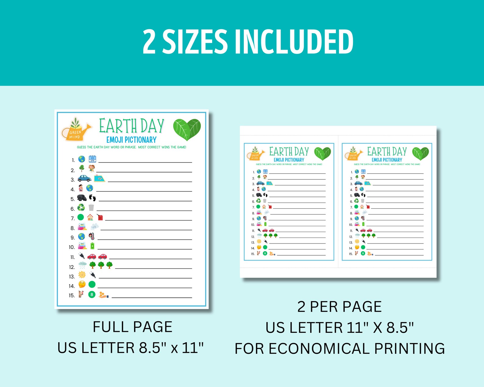 Earth Day Emoji Pictionary Game | Printable Earth Day Game Digital ...
