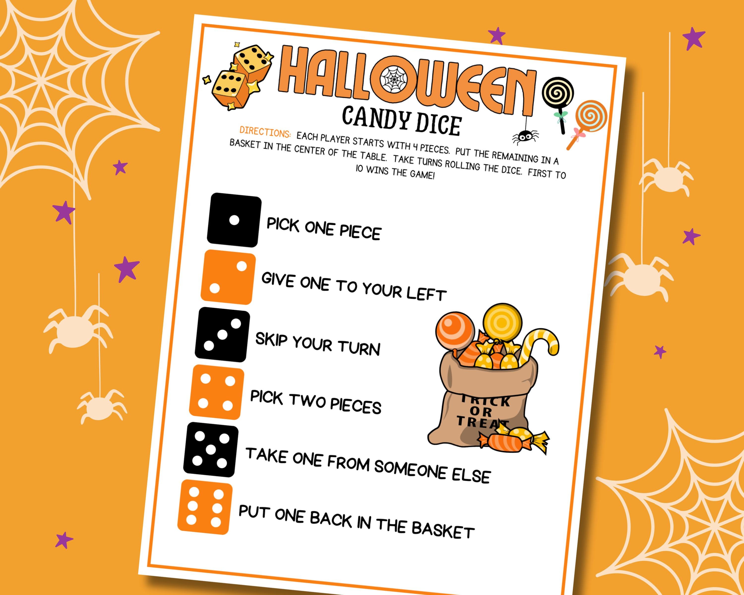 Halloween Dice Game | Printable Halloween Game | Halloween Game for ...
