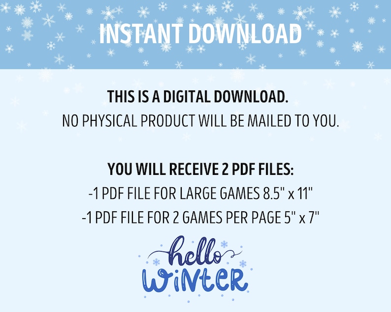 Winter Scattergories Game | Printable Digital Download | Family ...