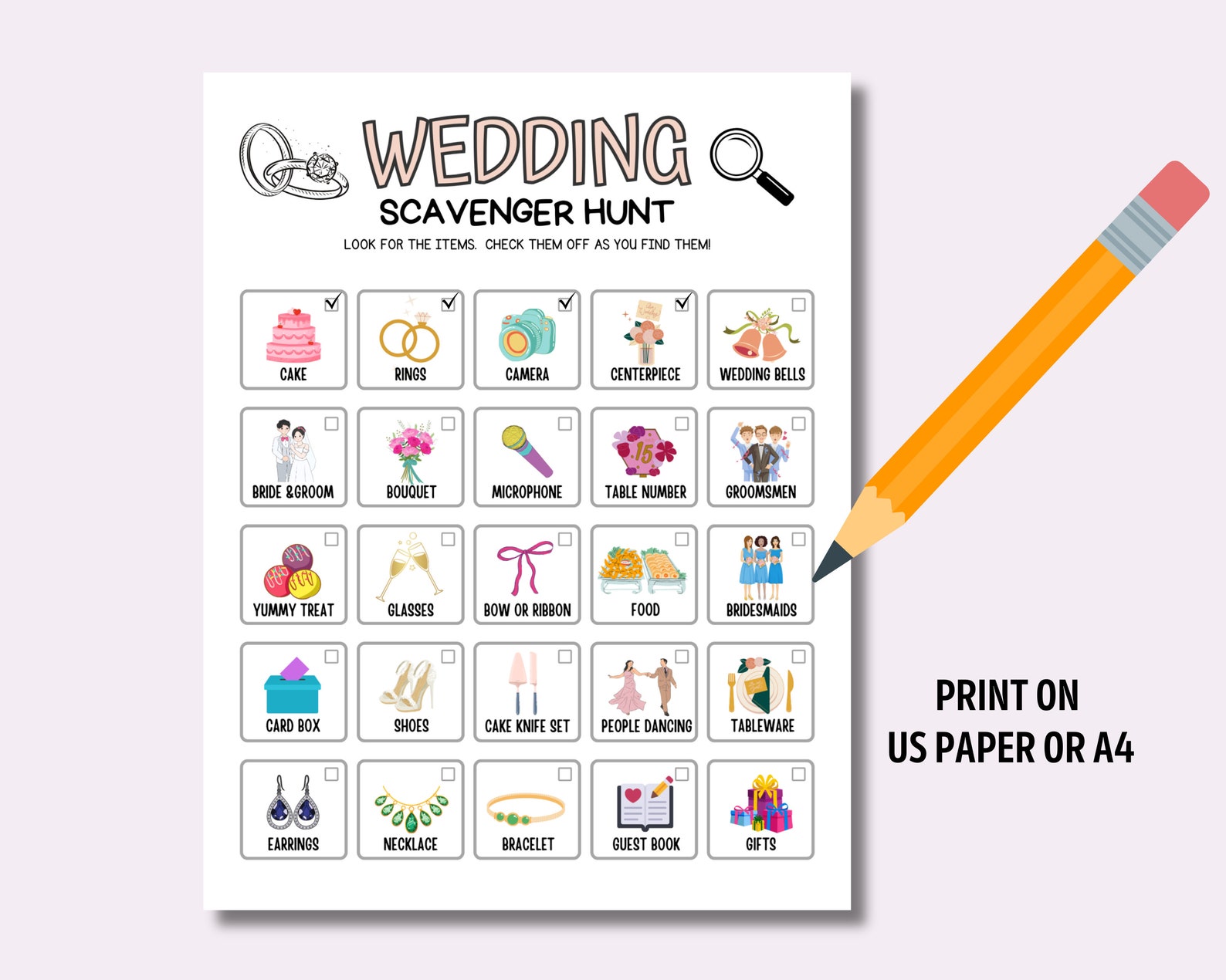 Kids Wedding Scavenger Hunt Game: Printable Treasure Hunt (digital ...
