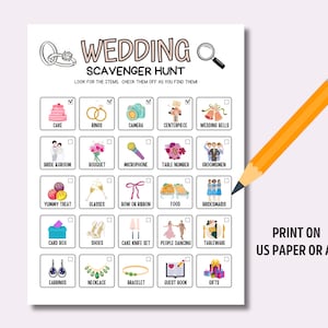 Kids Wedding Scavenger Hunt Game: Printable Treasure Hunt (digital ...