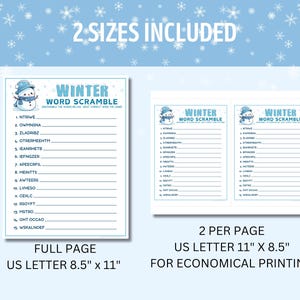 Winter Word Scramble Game: Printable Party Activity (digital Download ...