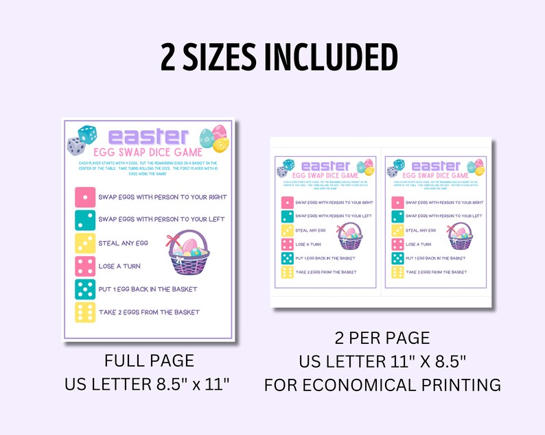 Easter Egg Exchange Dice Game | Printable Easter Game | Easter Game for ...