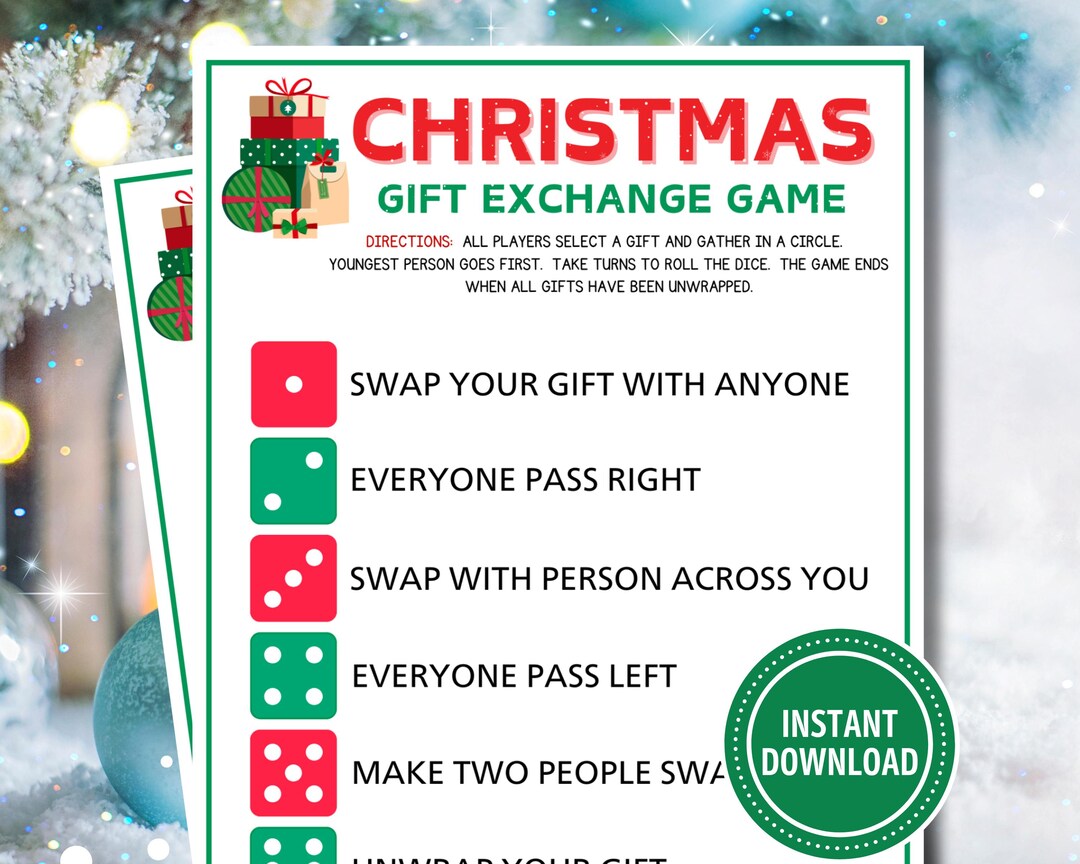 Christmas Dice Gift Exchange Game: Fun Holiday Party | Christmas Game ...
