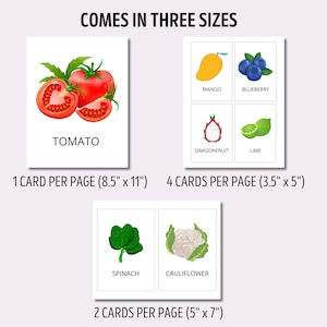 Kids Fruits and Vegetables Flashcards Printable, Fruit Printable ...