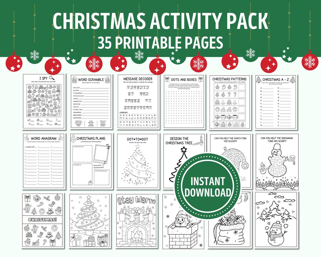 Kids Christmas Activities Printable | Christmas Activity Bundle | Kids ...