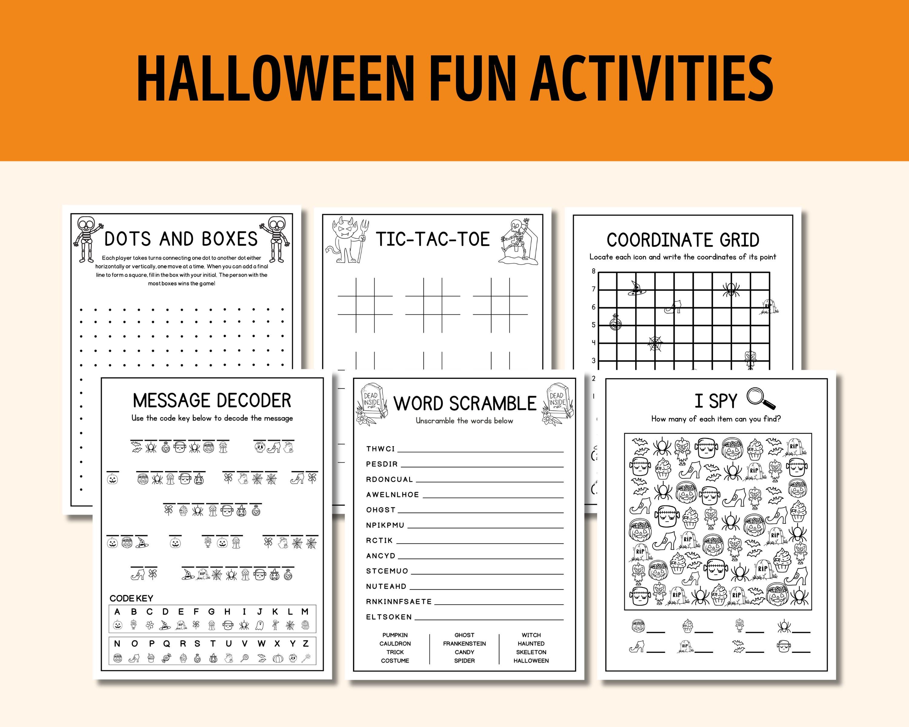 Kids Halloween Activity Bundle: Games, Puzzles, Coloring (digital ...