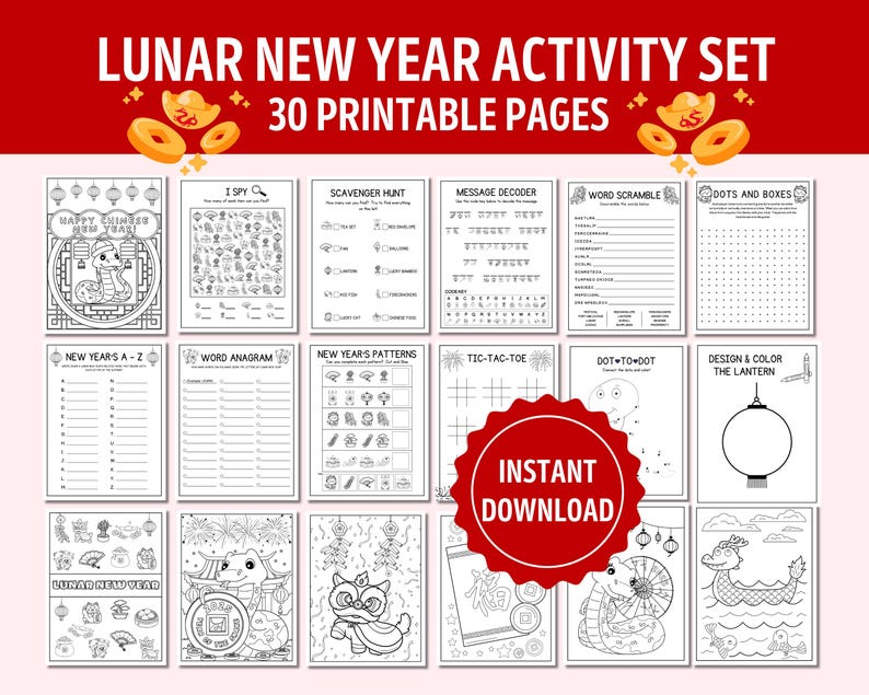 Kids Chinese New Year Activity | Printable Lunar New Year's Game ...