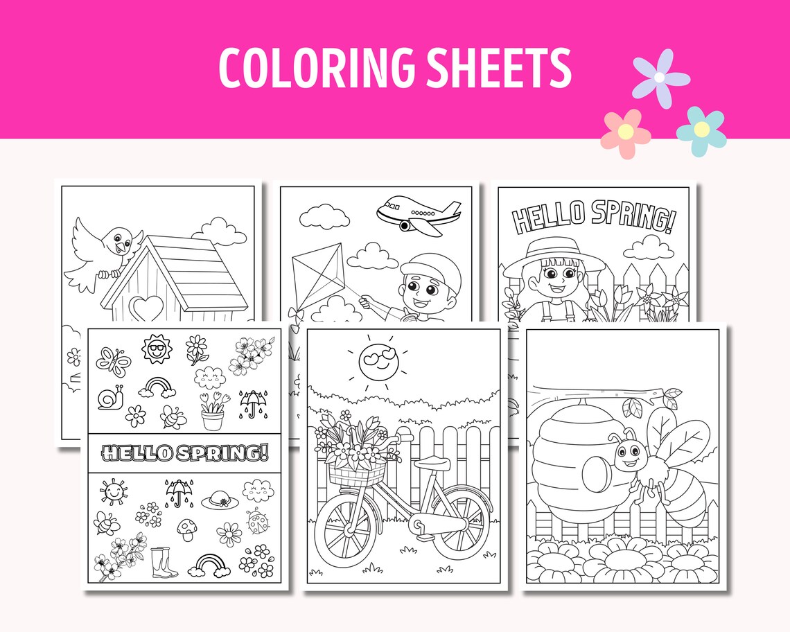 Kids Spring Printable Activity Bundle | Digital Download Games | Spring ...