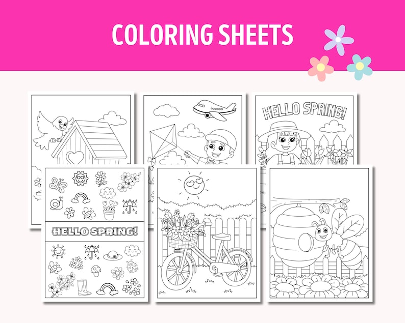 Kids Spring Printable Activity Bundle | Digital Download Games | Spring ...