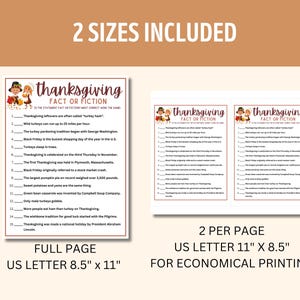 Thanksgiving Fact or Fiction Game | Printable Thanksgiving Game Digital ...