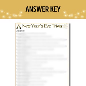 New Year's Eve Trivia Game: Family Holiday Fun (PDF Download) - Etsy