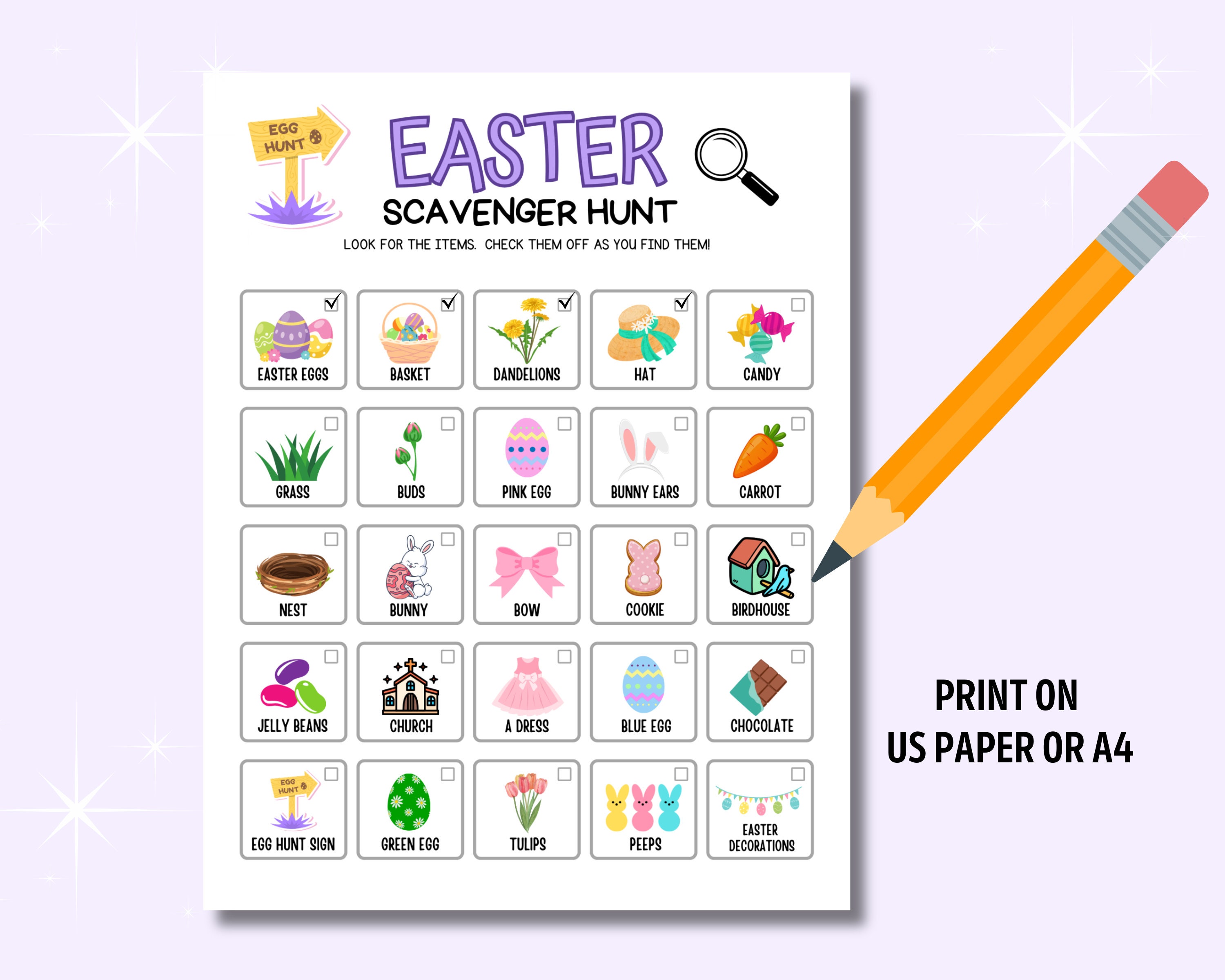 Kids Easter Scavenger Hunt Game | Printable Easter Game Digital ...