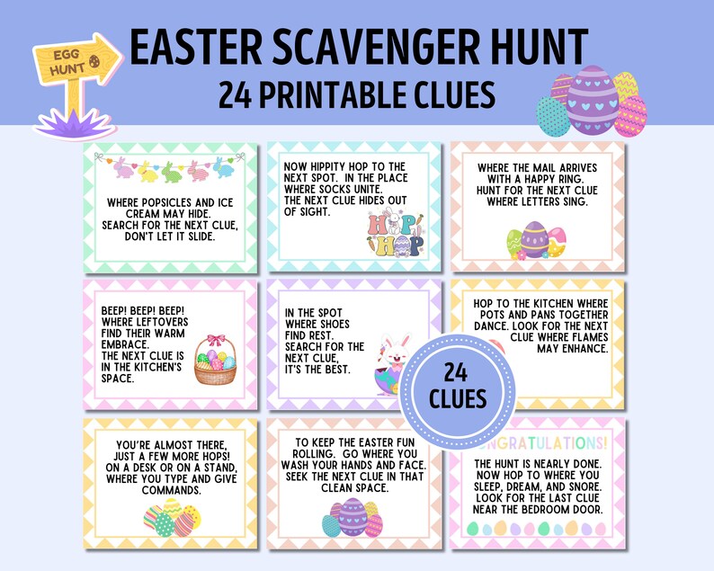 Easter Scavenger Hunt Clues: Kids Easter Riddles (digital Download) - Etsy