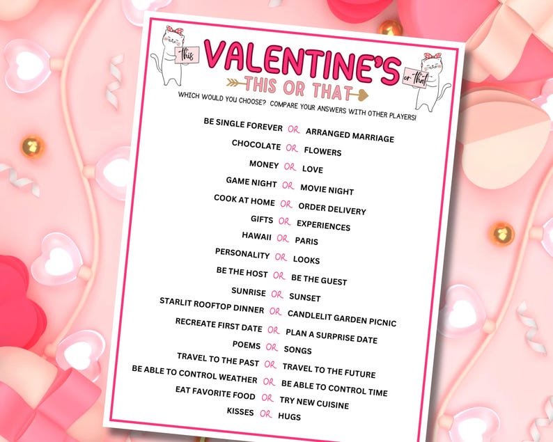 Valentine's This or That Game | Printable Valentine Games Digital ...