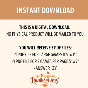 Thanksgiving Word Search Game: Printable Holiday Fun (digital Download ...