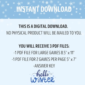 Winter Word Scramble Game: Printable Party Activity (digital Download ...