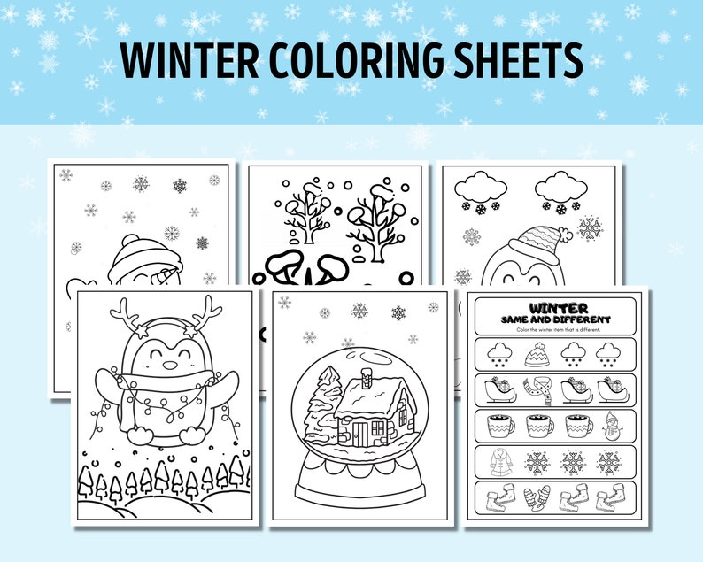 Kids Winter Activity Bundle: Puzzles, Coloring Pages, Mazes (printable ...