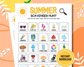 Kids Beach Scavenger Hunt Game | Printable Beach Game Digital Download ...