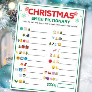 Christmas Emoji Pictionary Game: Printable Party Activity | Fun ...
