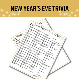 New Year's Eve Trivia Game: Family Holiday Fun (PDF Download) - Etsy