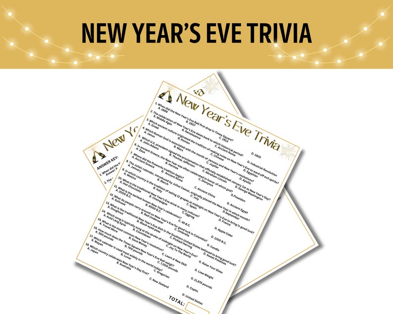 New Year's Eve Trivia Game | New Year's Trivia Game丨new Years Eve ...