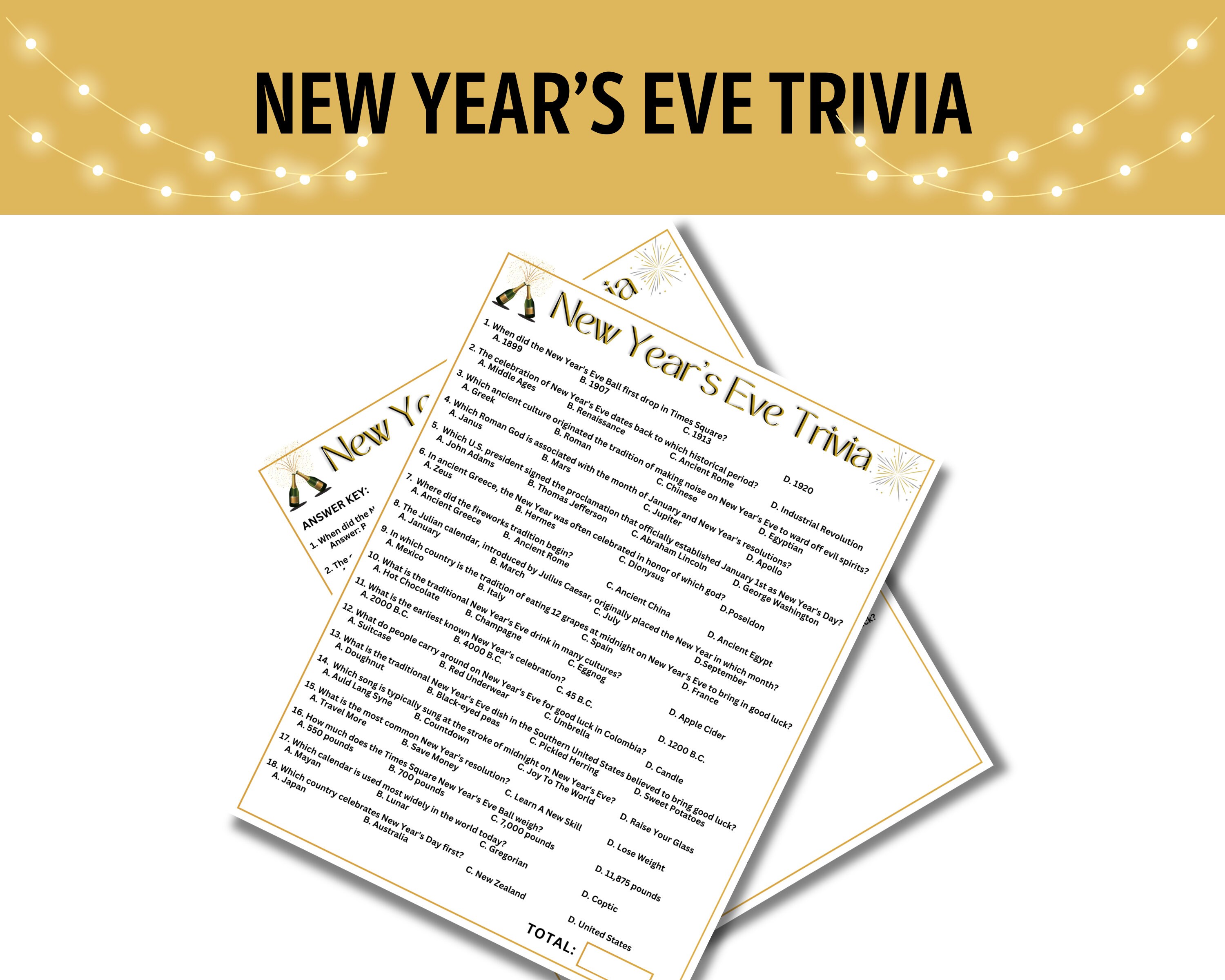 New Year's Eve Trivia Game | New Year's Trivia Game丨new Years Eve ...