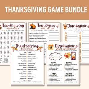 10 Thanksgiving Game Bundle Family Friendly | Thanksgiving Game ...