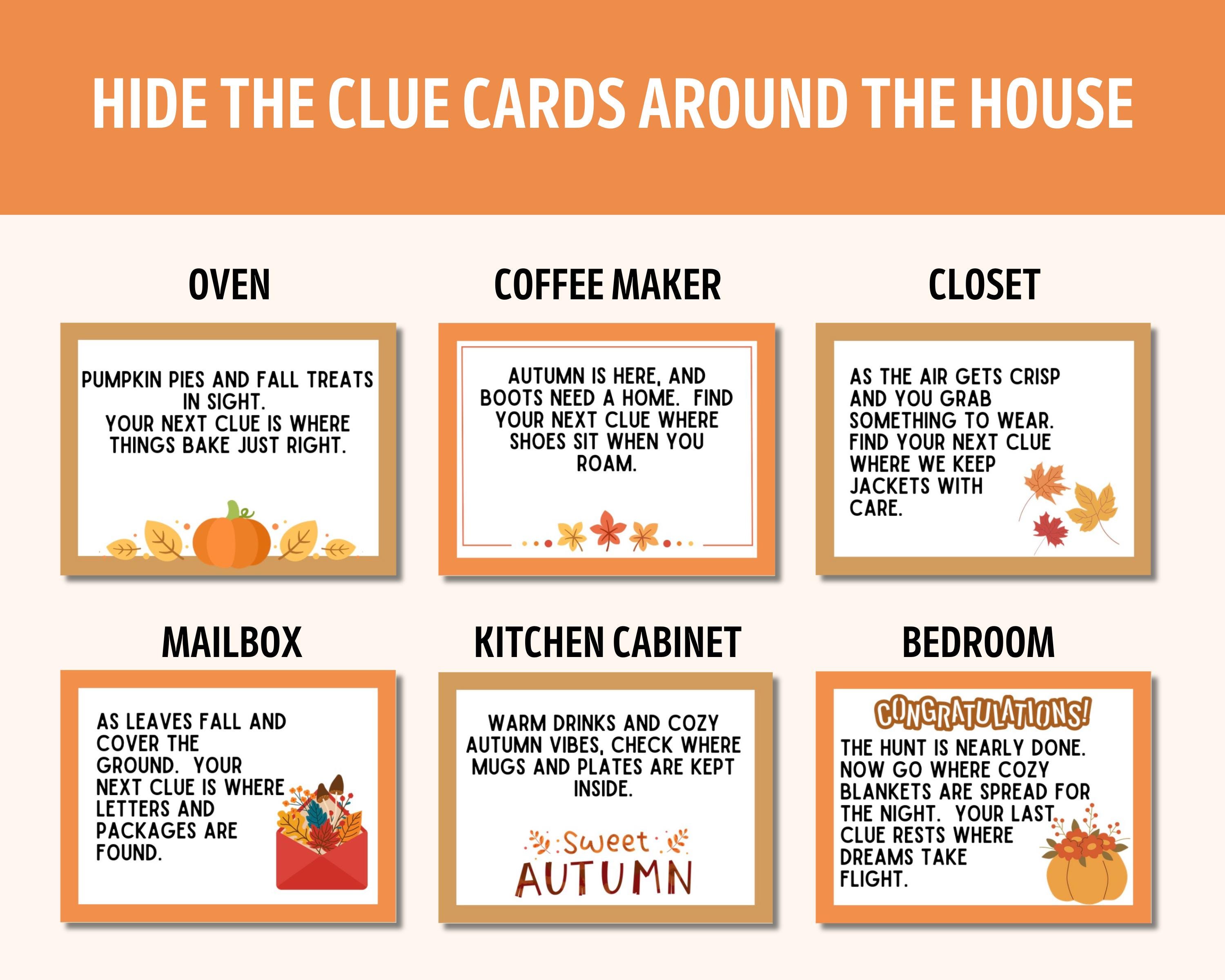 Fall Scavenger Hunt Clues: Autumn Family Game (digital Download) - Etsy