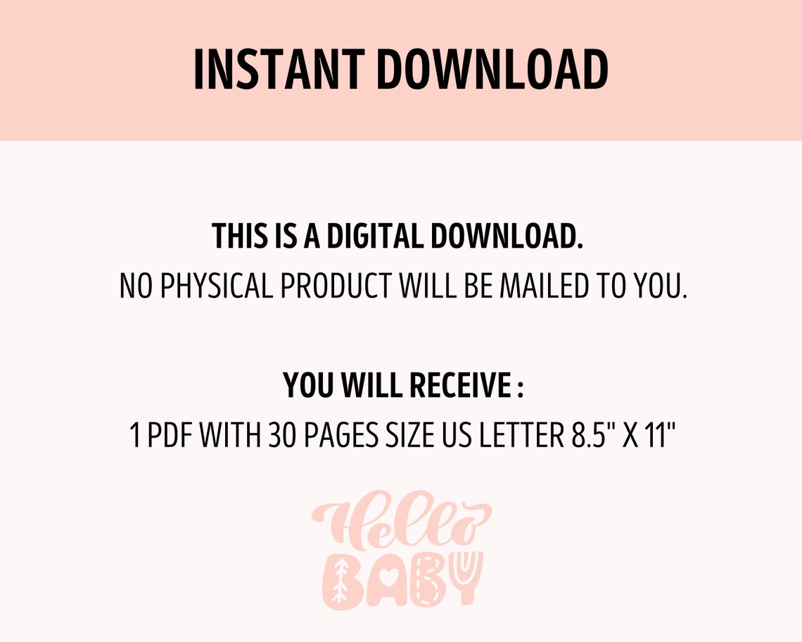 Kids Baby Shower Printable Activity Bundle Digital Download Games Baby ...