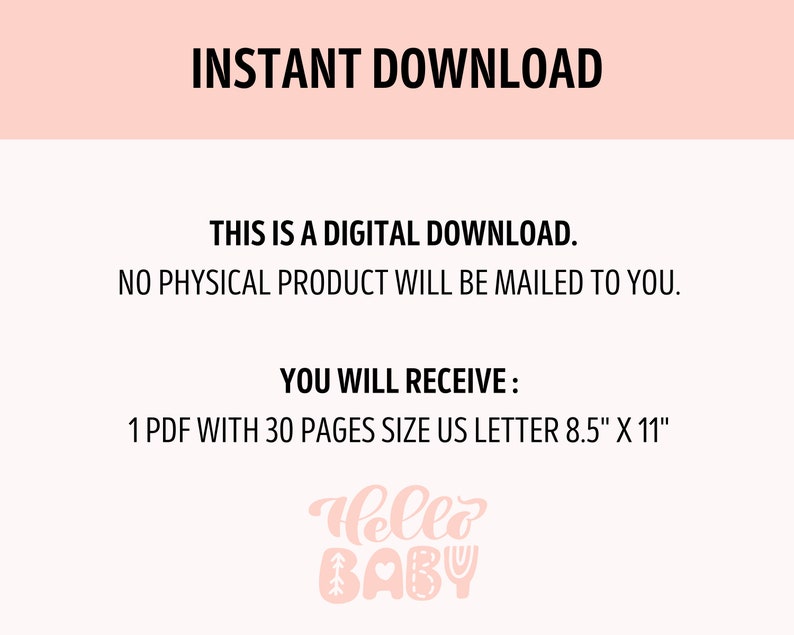 Kids Baby Shower Printable Activity Bundle | Digital Download Games ...