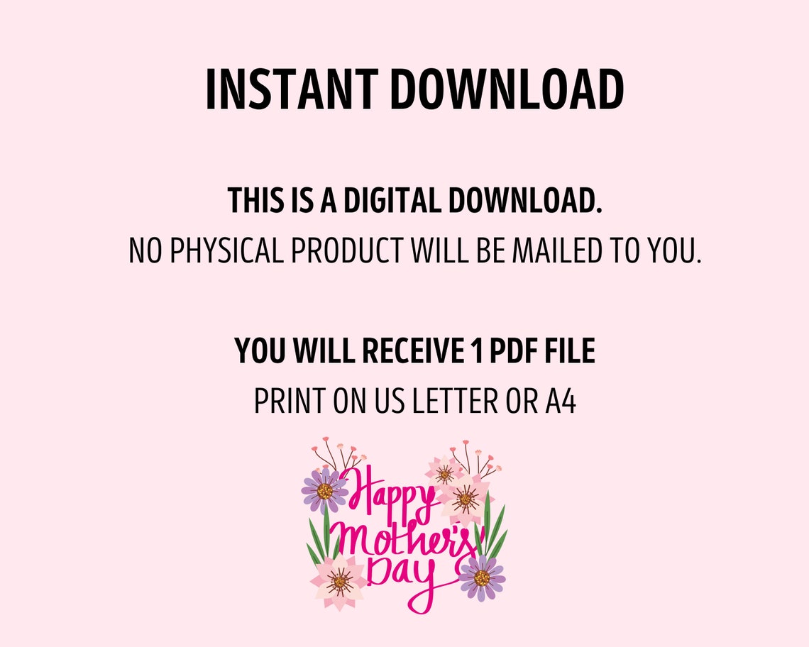Mother's Day Scavenger Hunt Game | Printable Mother's Day Game Digital ...