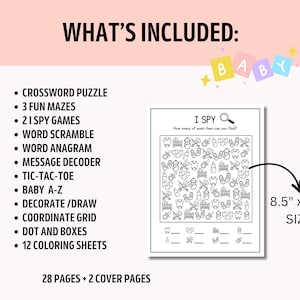 Kids Baby Shower Printable Activity Bundle | Digital Download Games ...